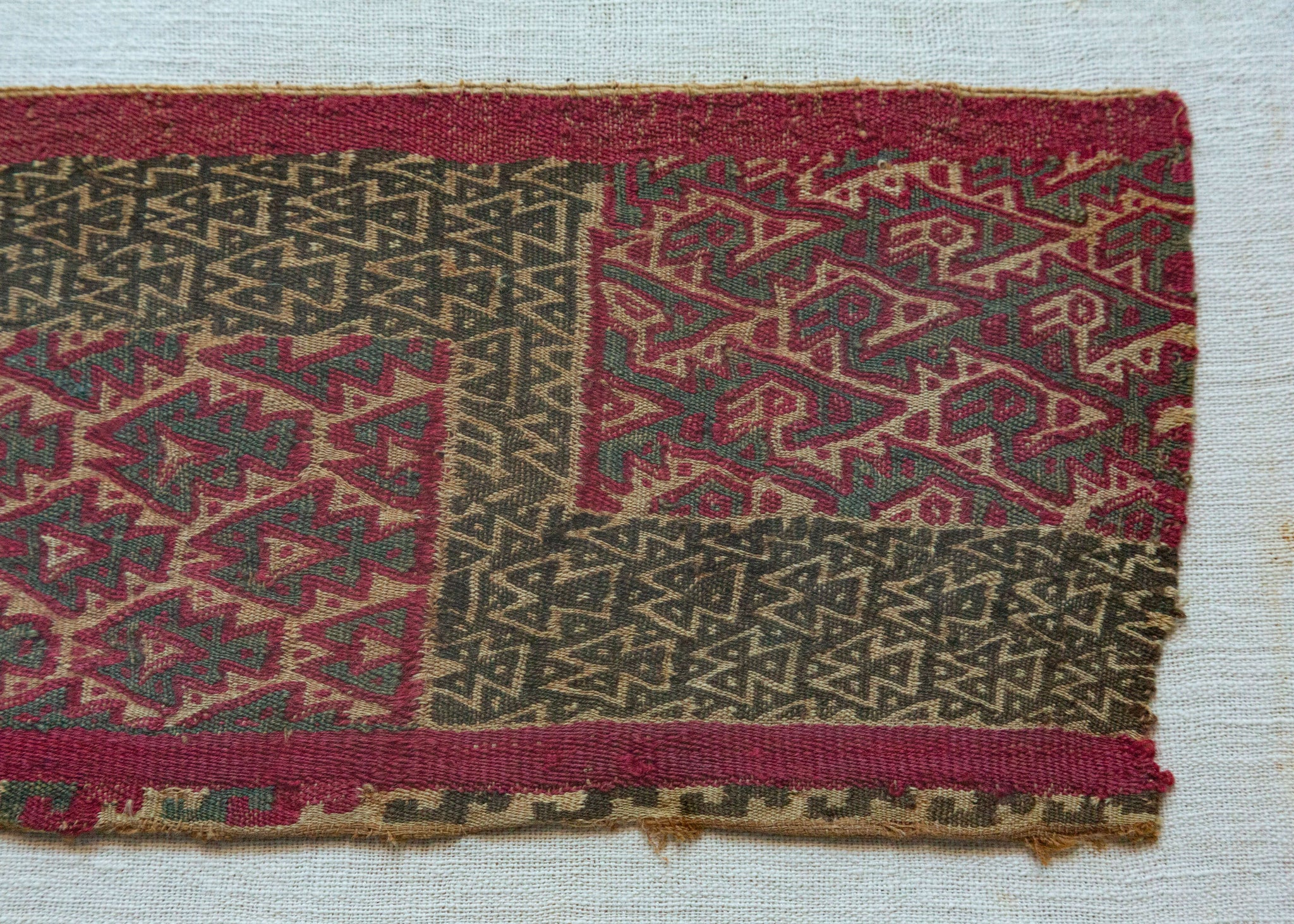 Framed Pre-Columbian Chancay Textile Panel - 1' x 3'2 – HEIRLOOM
