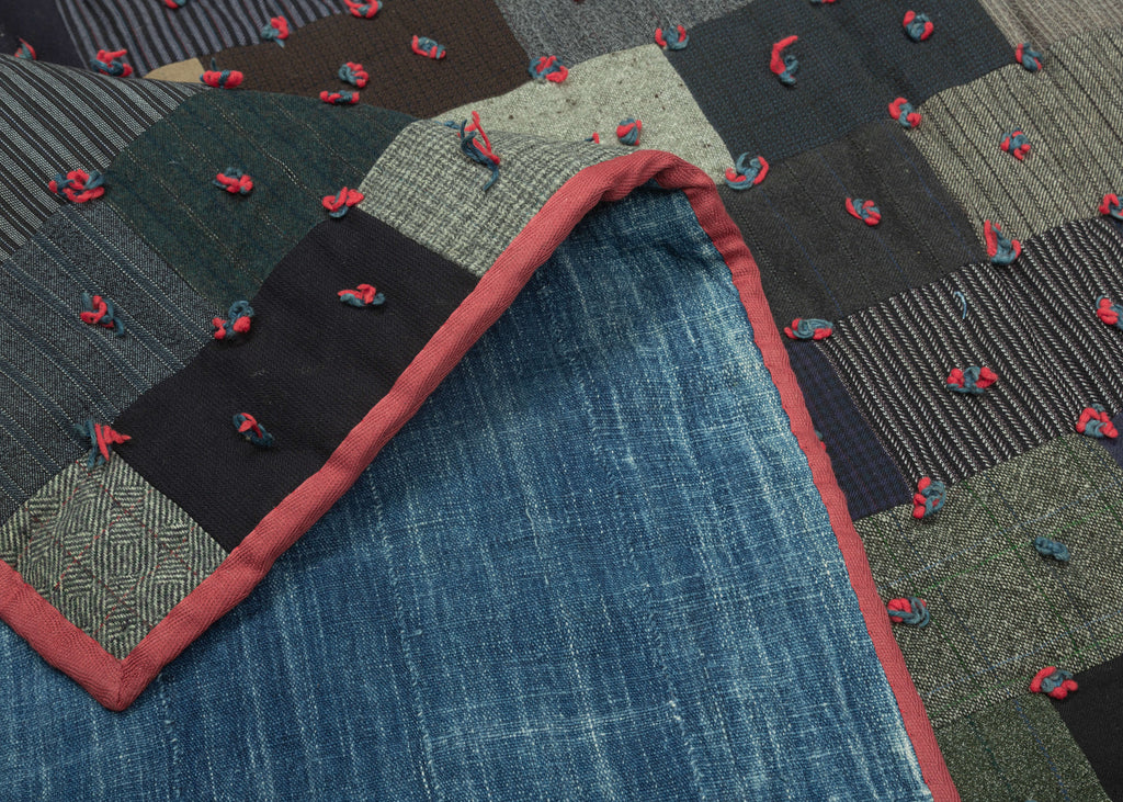Yarn Tied Quilt with Indigo Backing - 4’2 x 6’2 – HEIRLOOM