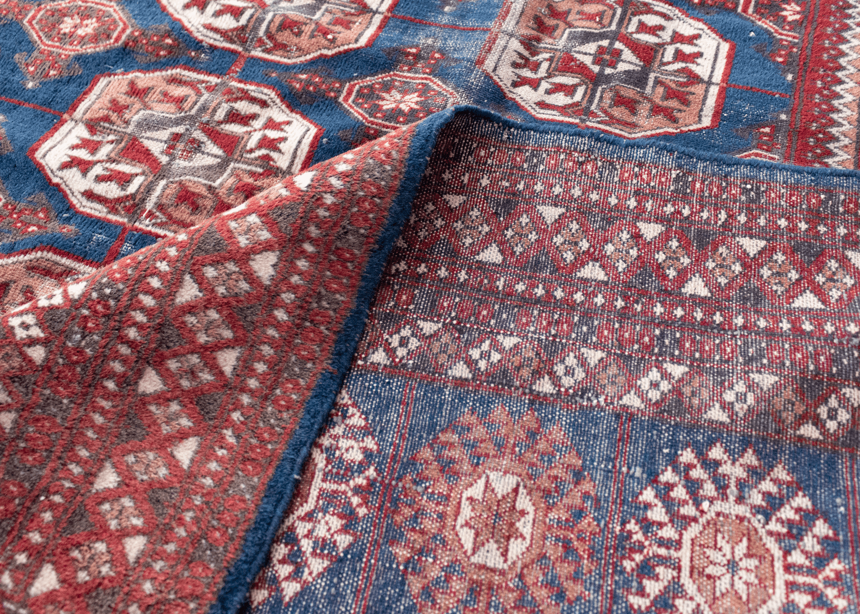 Vintage Large Blue Bokhara Rug - 8'8 x 12'2 – HEIRLOOM